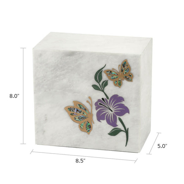Monumental Memorials Butterfly Purple White Cremation Urn — Afterlife ...