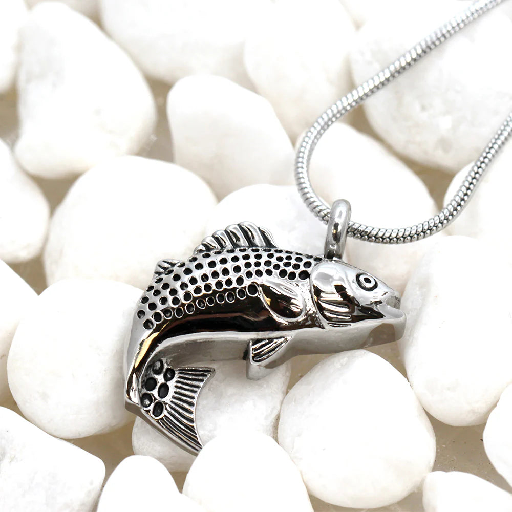 Fish Memorial Necklace Cremation Jewelry — Afterlife Essentials