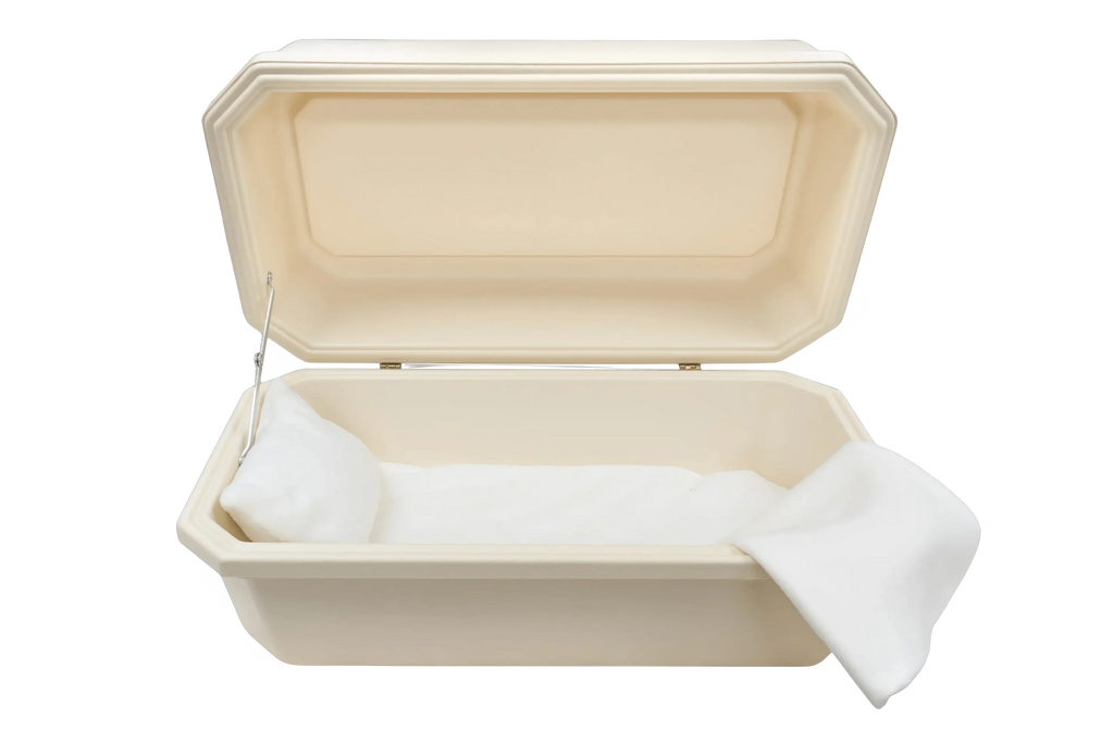 Classic Pet Casket - Almond with Cream — Afterlife Essentials