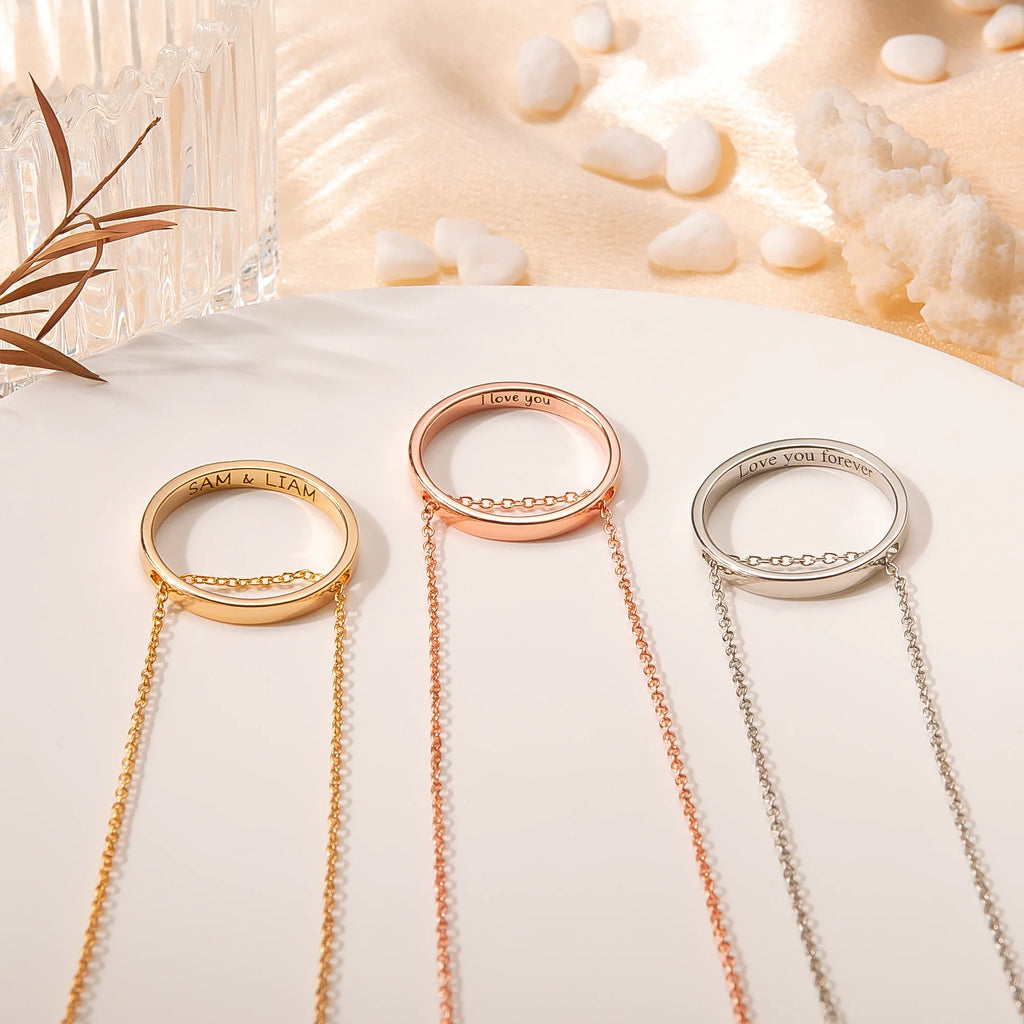Personalized Flat Laying Ring Necklace — Afterlife Essentials