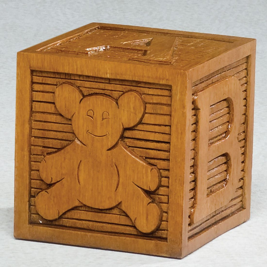 Building Blocks Walnut 32 cu Child Cremation Urn — Afterlife Essentials