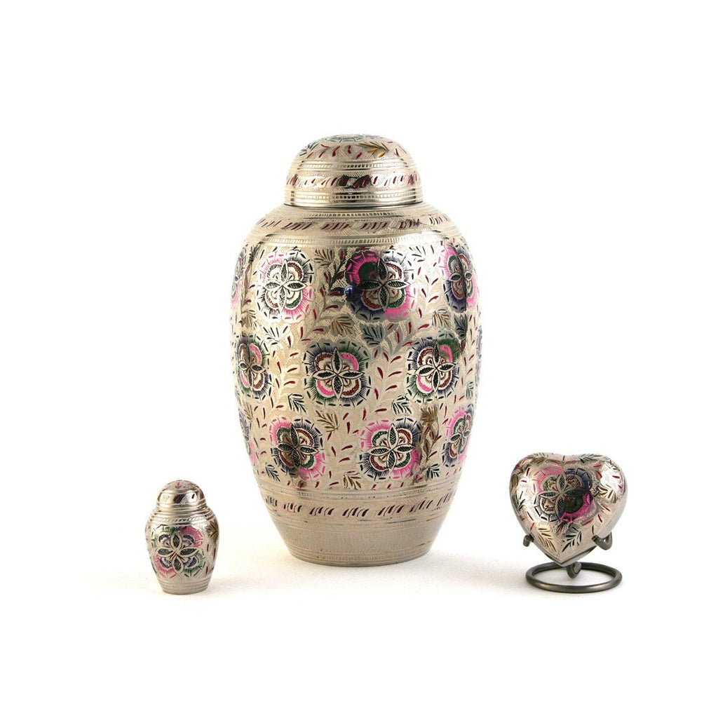 Traditional Lattice Heart Keepsake with velvet box Cremation Urn ...