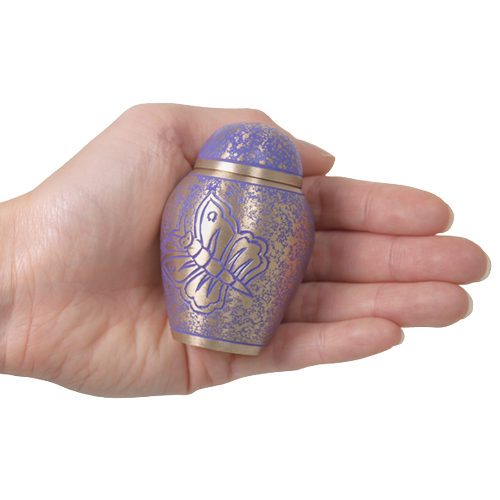 Butterflies Purple Cremation Urn Keepsake — Afterlife Essentials