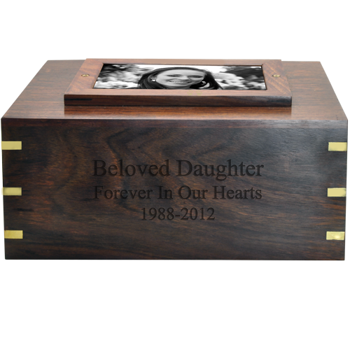 Perfect Wood Box Photo Frame 185 cu in Cremation Urn — Afterlife Essentials
